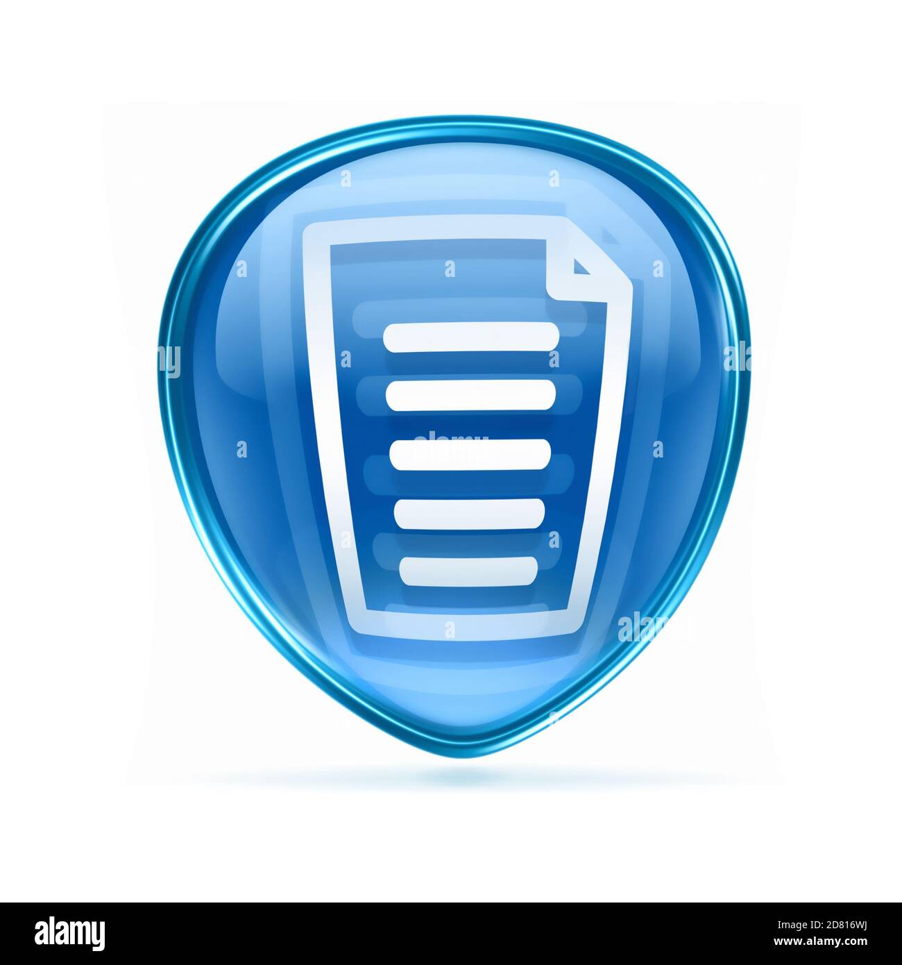 Document icon blue, isolated on white background Stock Photo - Alamy