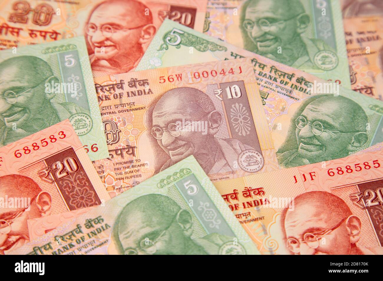 Collection of the Indian banknotes Stock Photo - Alamy