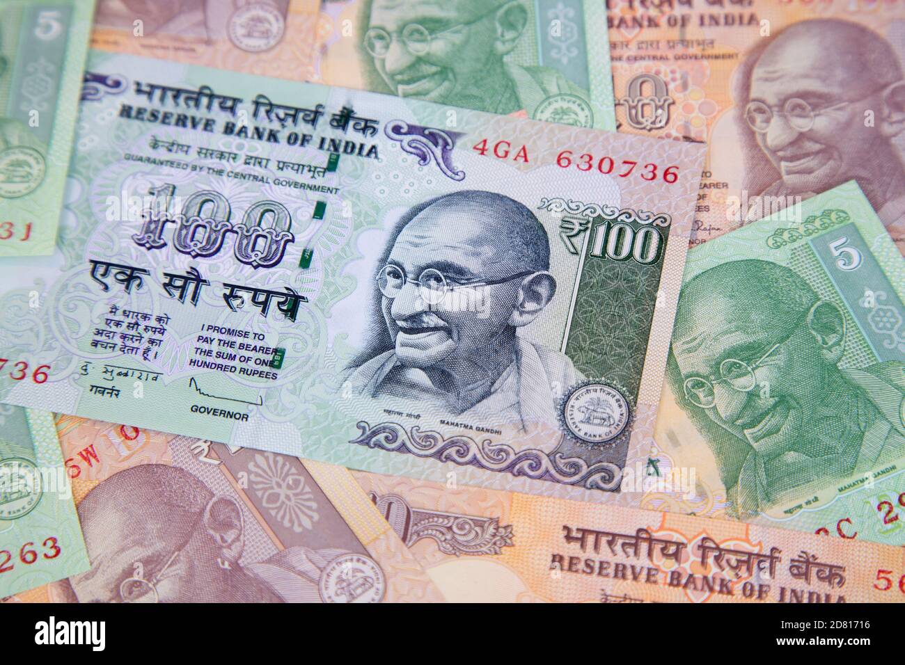 Collection of the Indian banknotes Stock Photo - Alamy