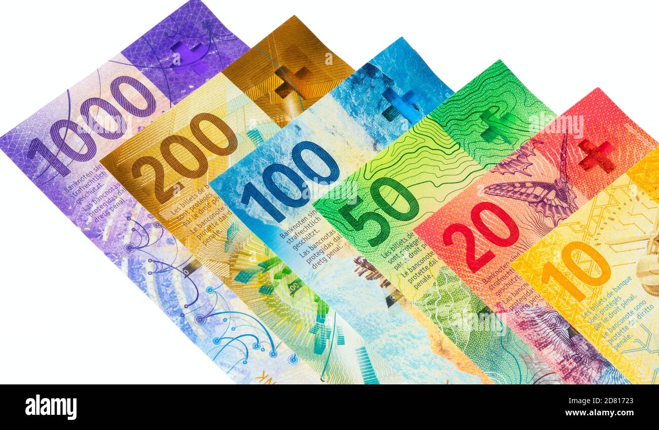 Collection of the new swiss banknotes (issued in 2017 Stock Photo - Alamy