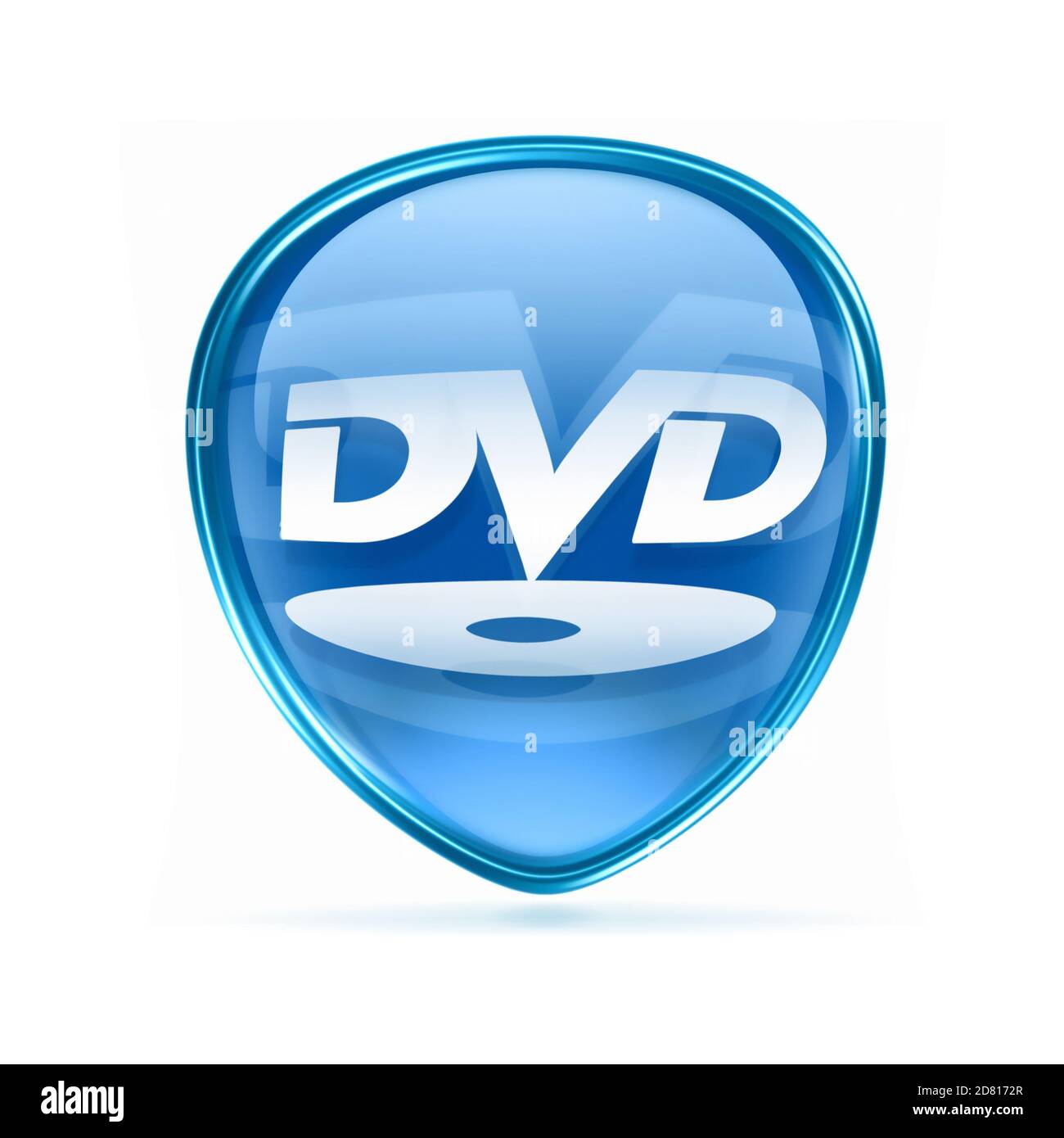 DVD icon blue, isolated on white background Stock Photo - Alamy