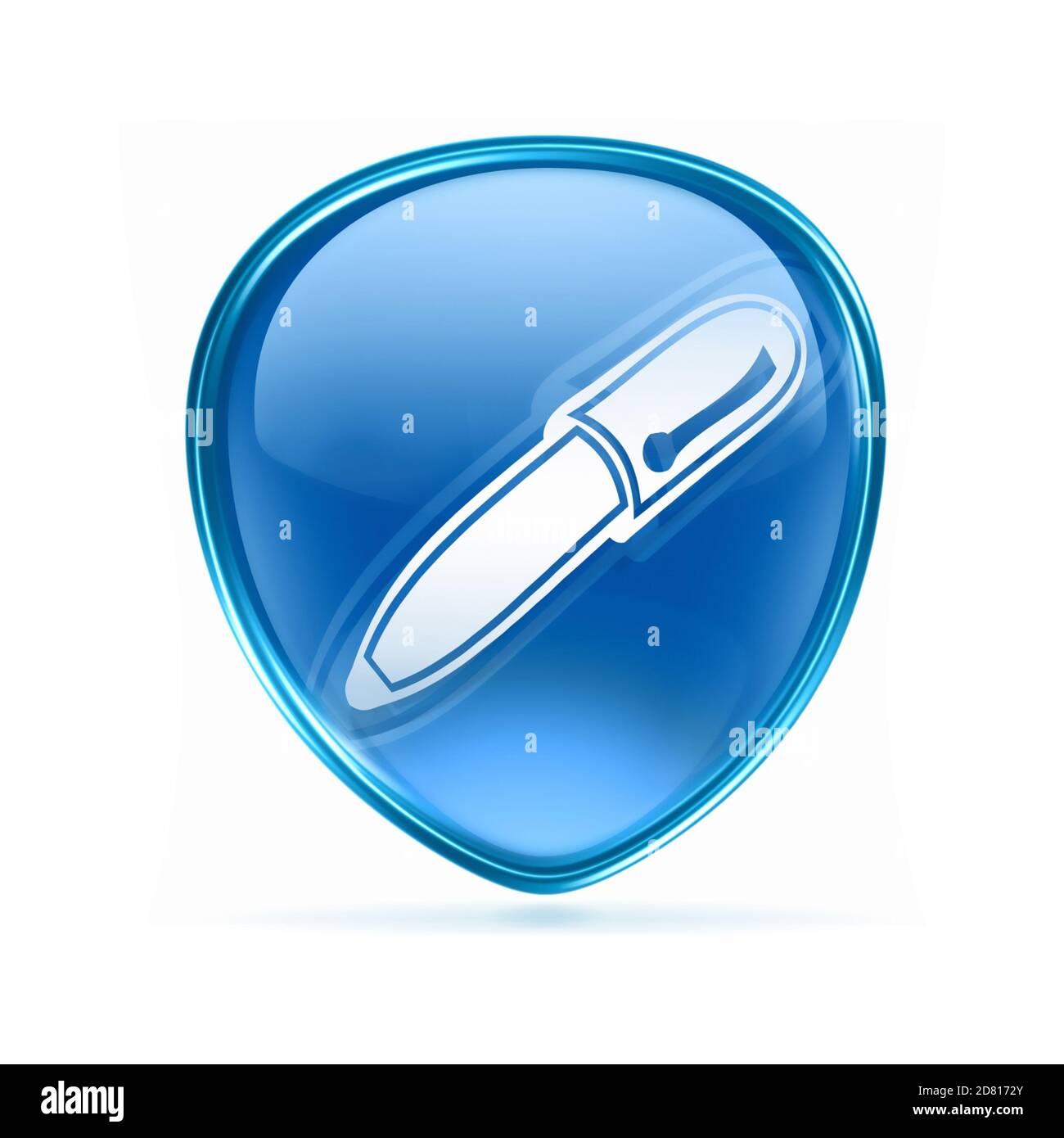 pen icon blue, isolated on white background Stock Photo - Alamy