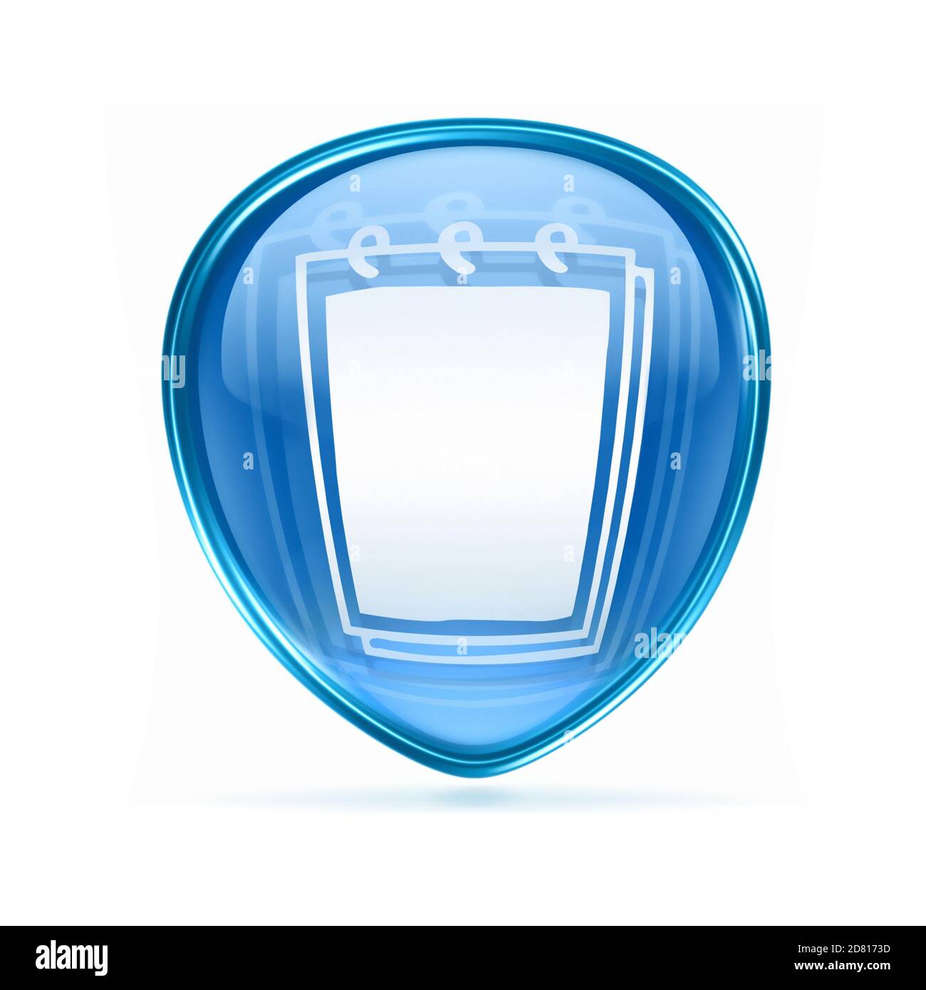 Notebook icon blue, isolated on white background Stock Photo - Alamy