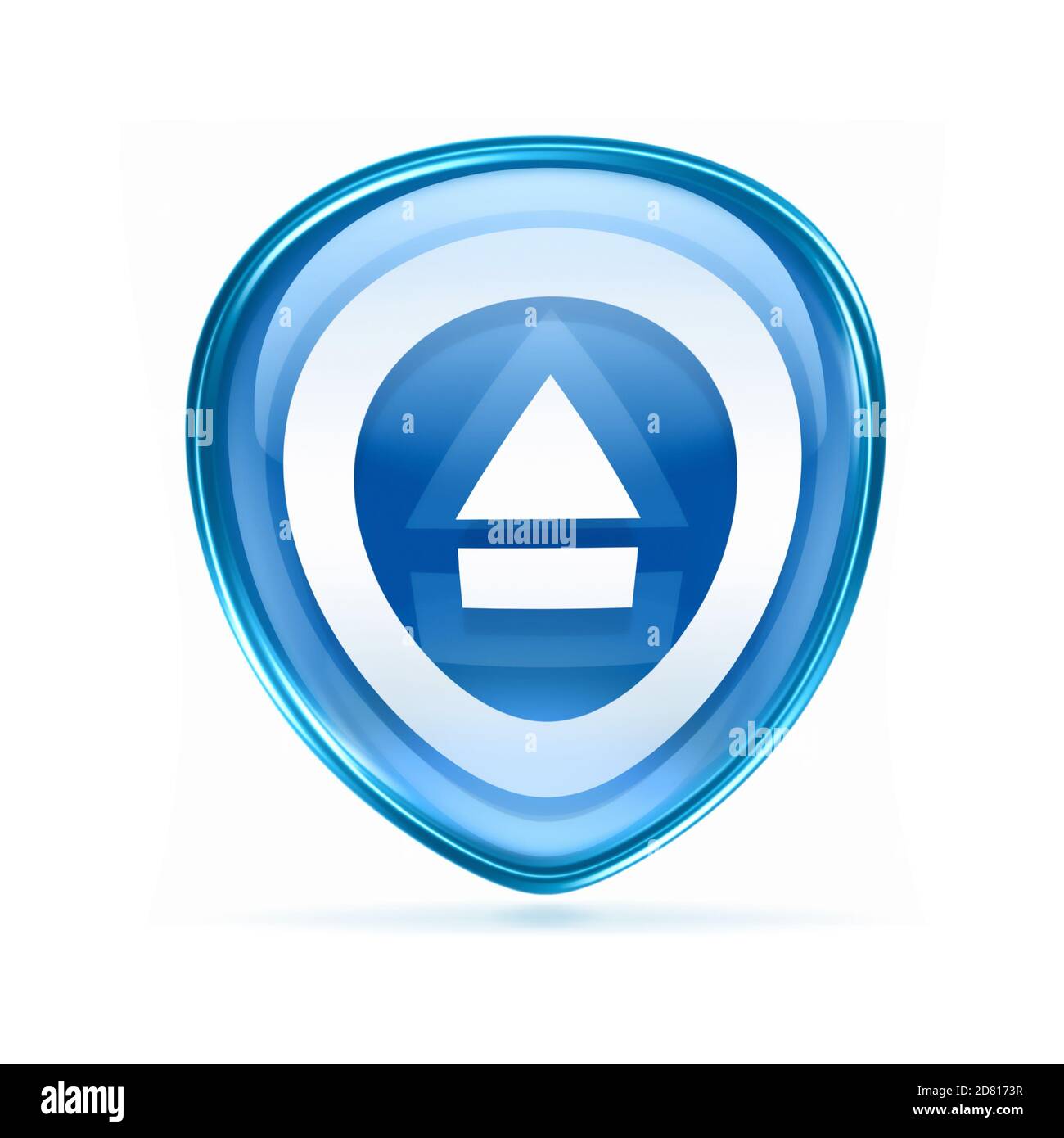 Eject icon blue, isolated on white background Stock Photo - Alamy