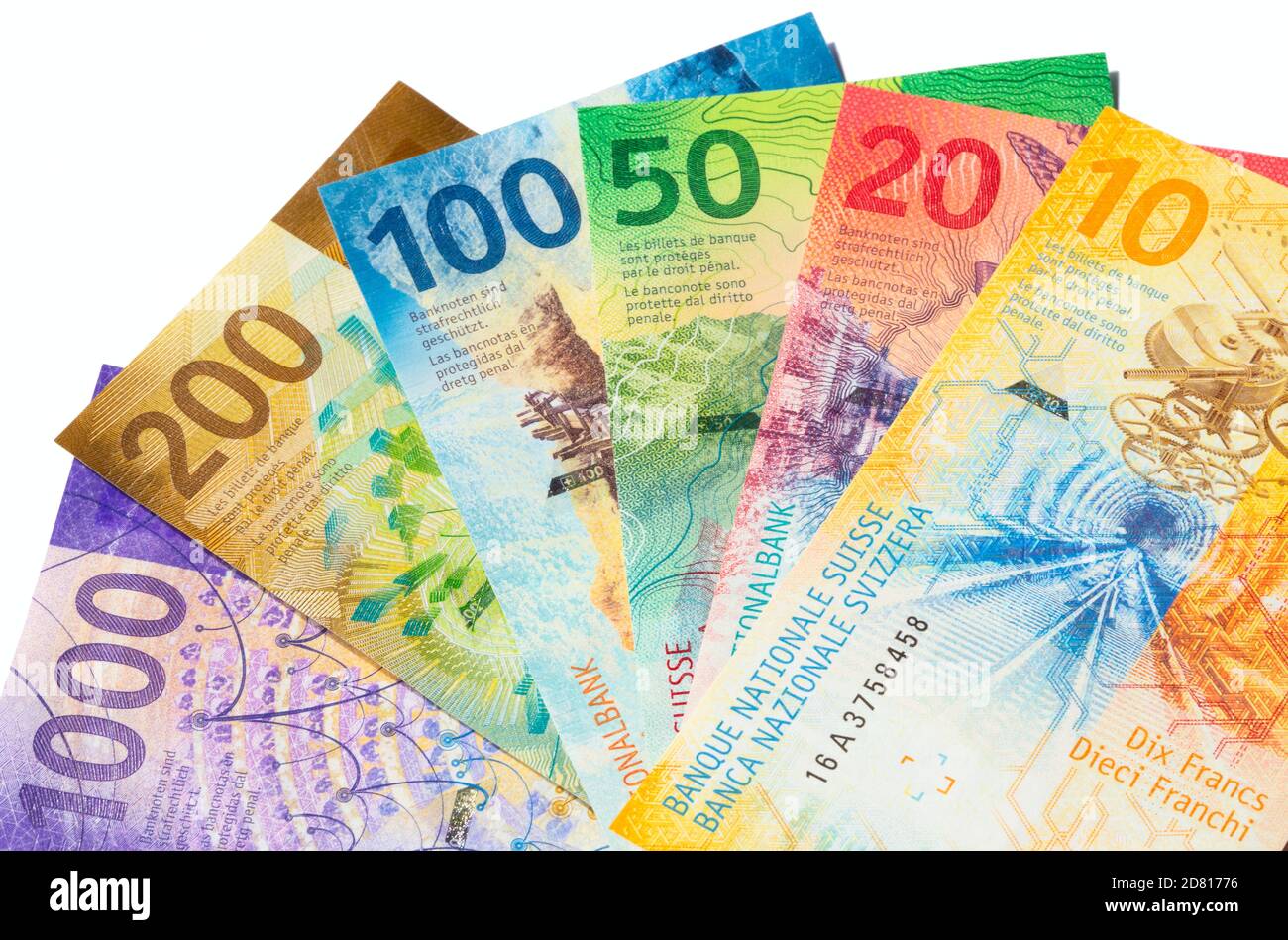 Collection of the new swiss banknotes (issued in 2017 Stock Photo - Alamy
