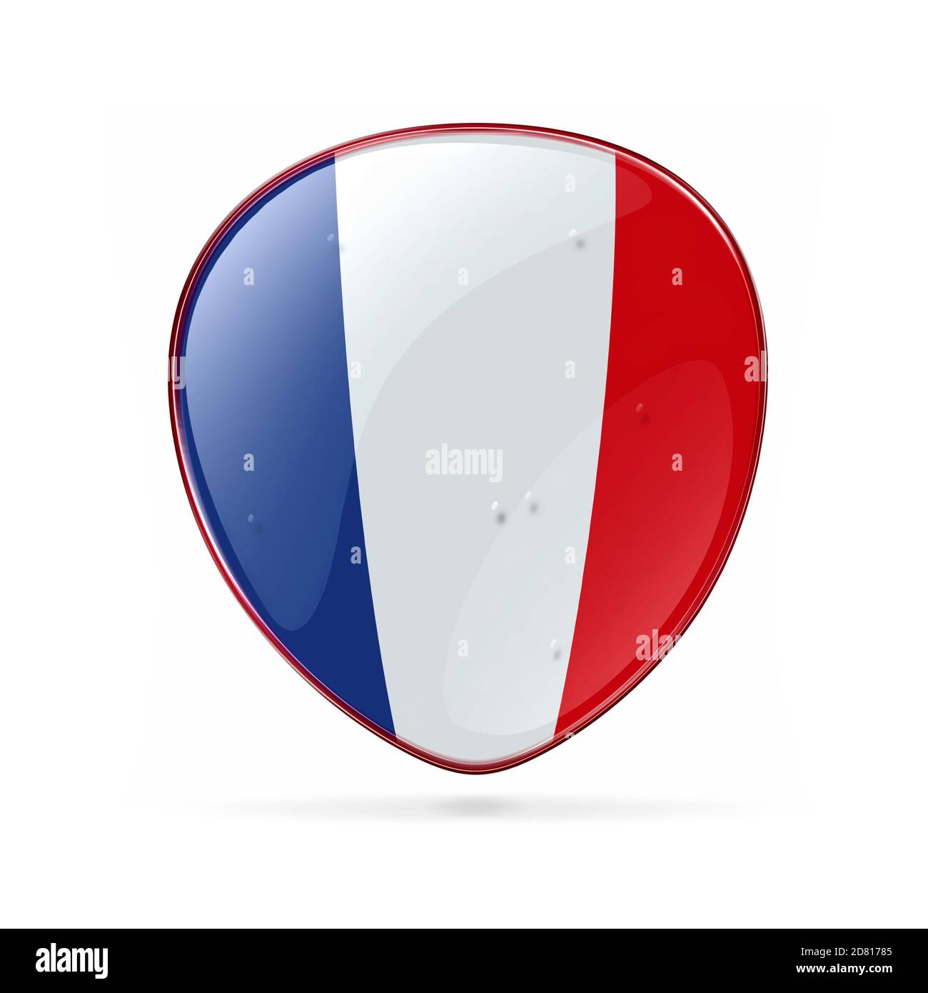 France Flag Icon, isolated on white background Stock Photo - Alamy