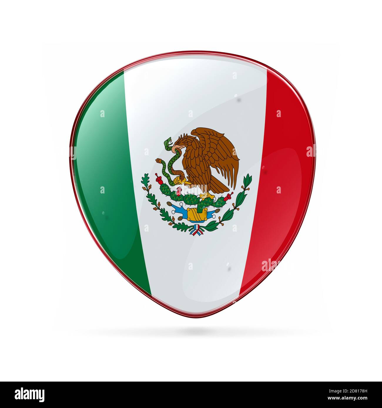 Mexico Flag Icon, isolated on white background Stock Photo - Alamy