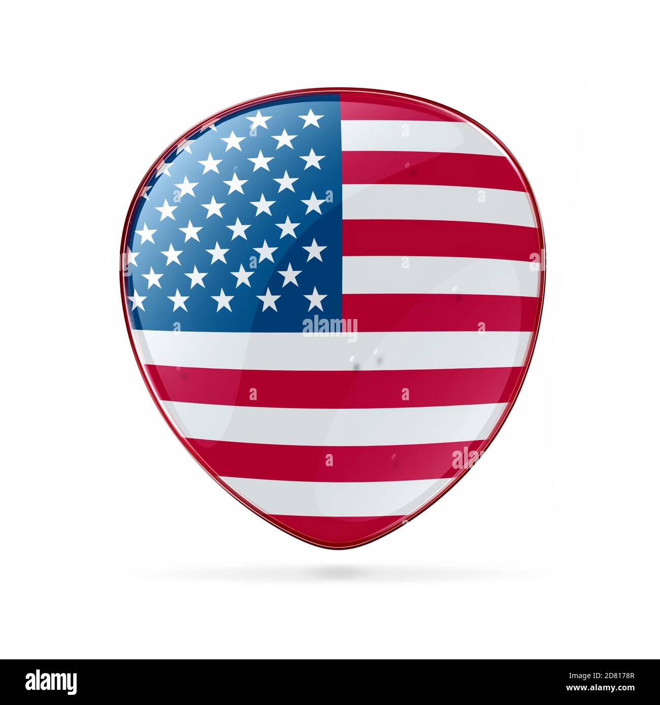 USA flag icon, isolated on white background Stock Photo - Alamy
