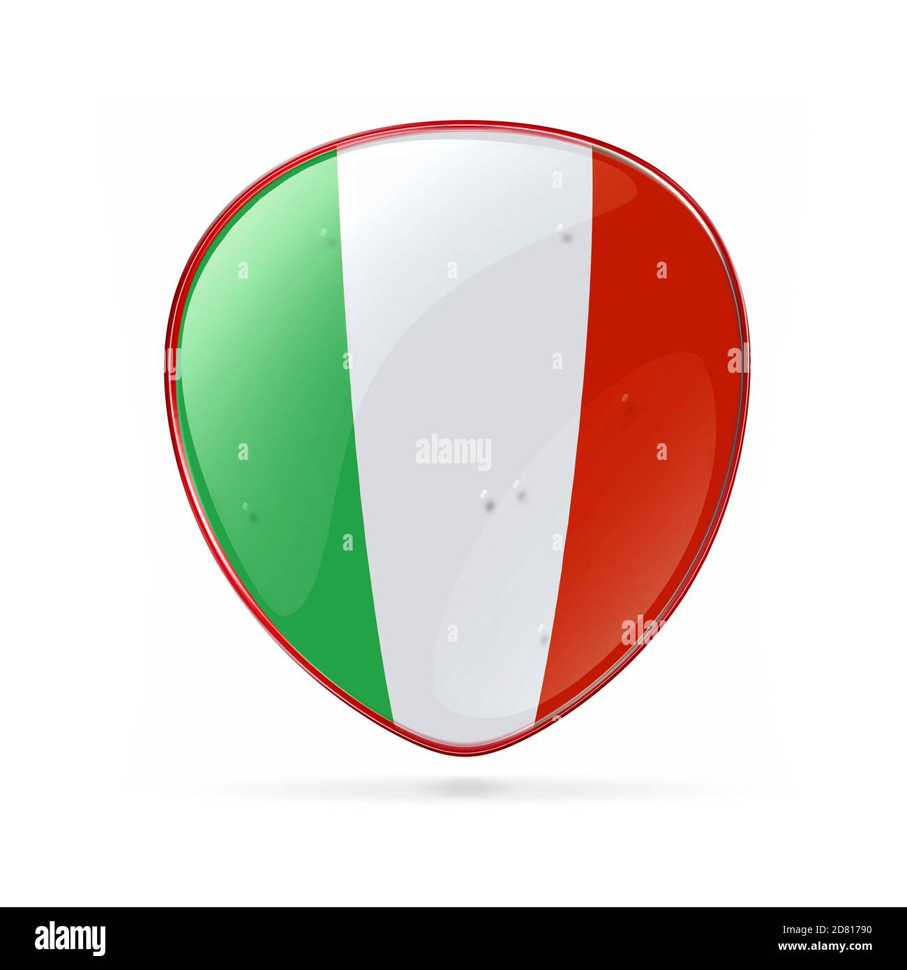 Italy Flag Icon, isolated on white background Stock Photo - Alamy