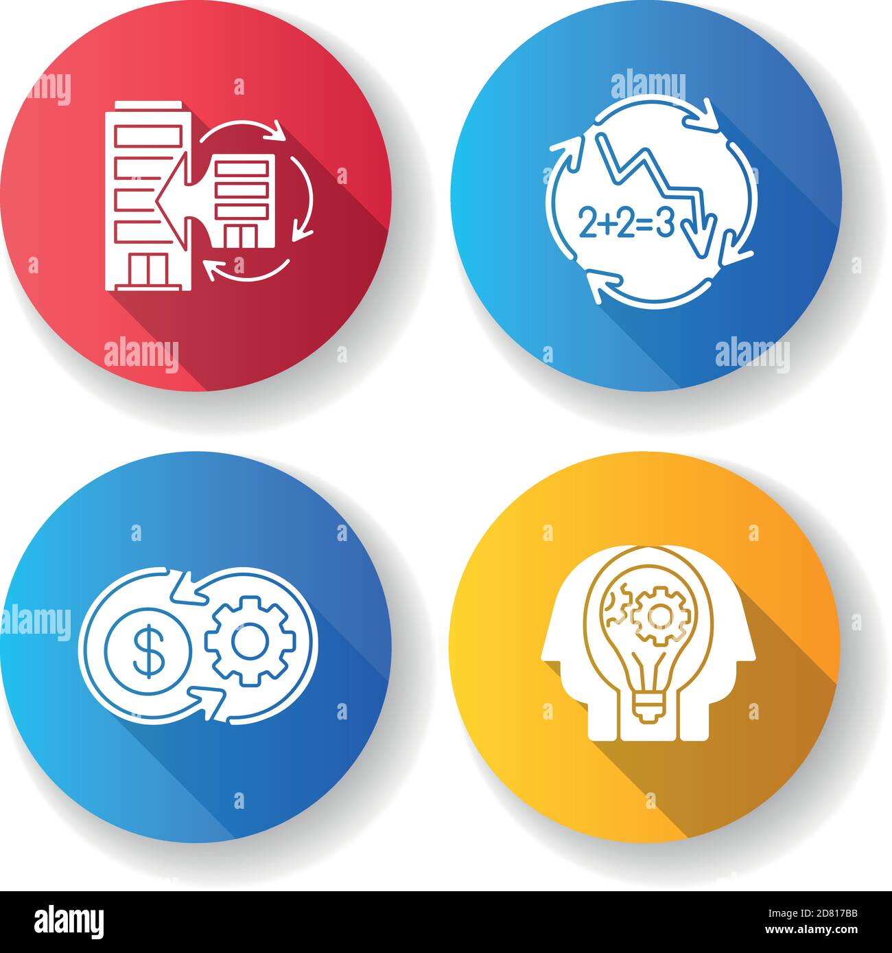 Cooperation flat design long Cut Out Stock Images & Pictures - Alamy