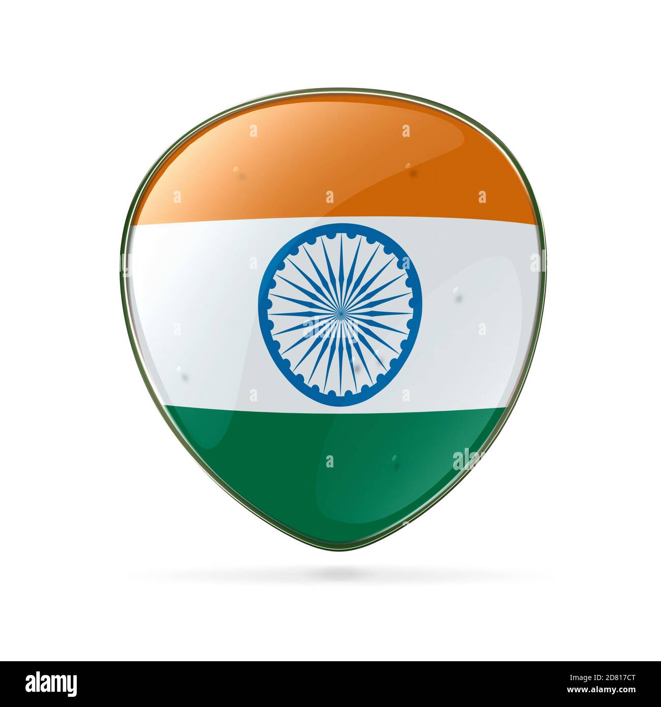 India Flag icon, isolated on white background Stock Photo - Alamy