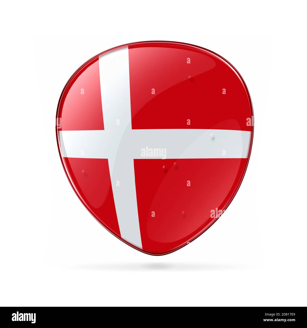 Danish Flag icon, isolated on white background Stock Photo - Alamy