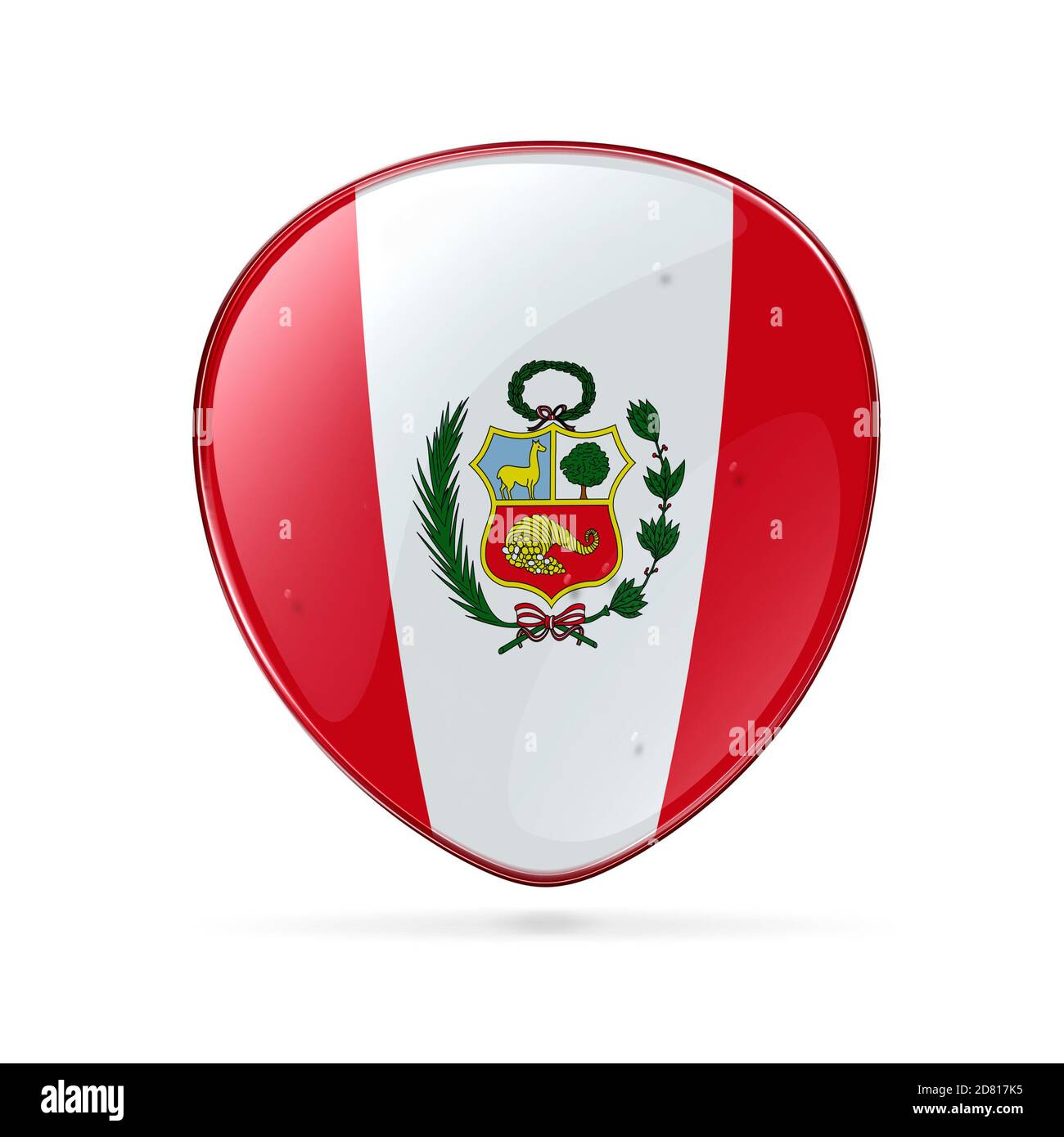 Peru Flag Icon, isolated on white background Stock Photo - Alamy