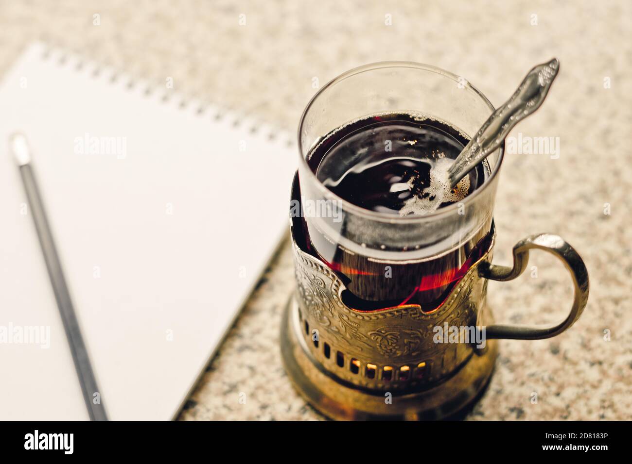 tea in a Cup holder on the train Stock Photo - Alamy