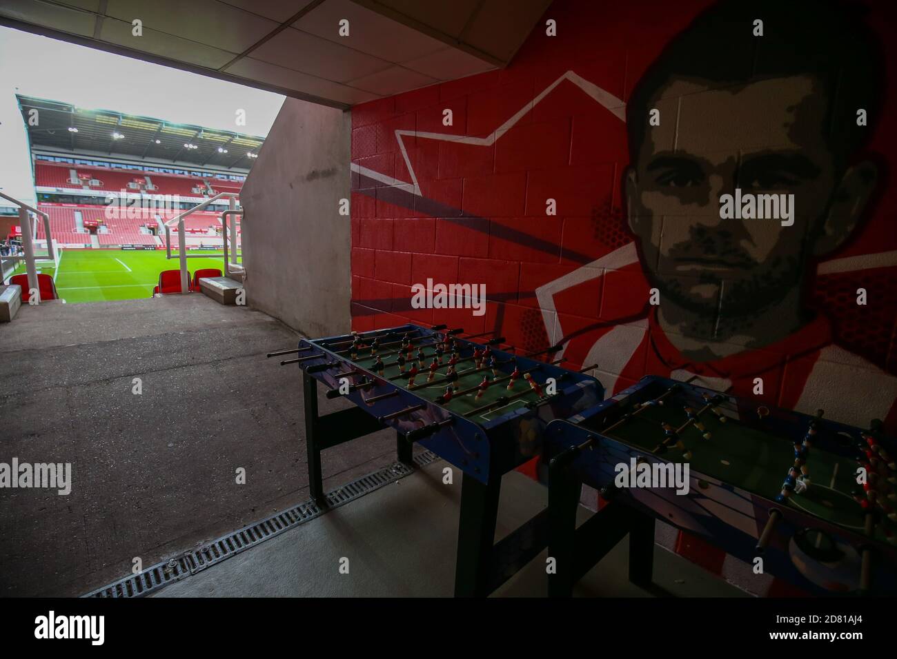 Table football games on the concourse during the Sky Bet Championship ...