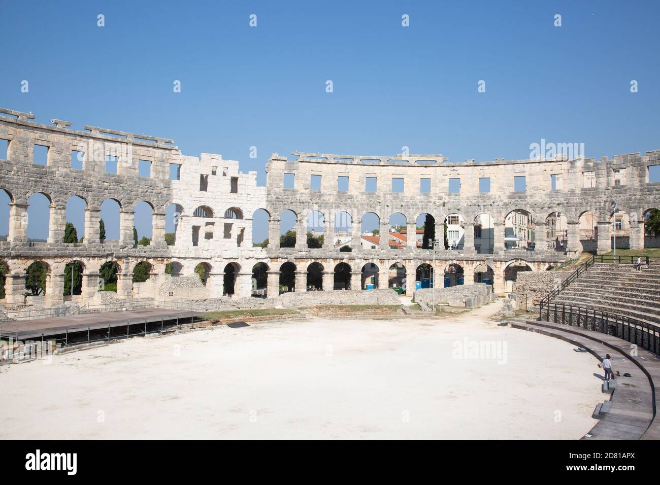 Ancient roman amphitheater in the croatian city Pula Stock Photo - Alamy