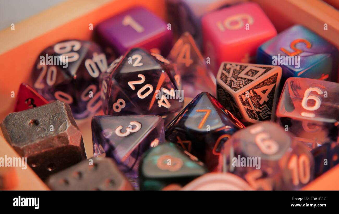 A collection of dices for tabletop and board games Stock Photo - Alamy