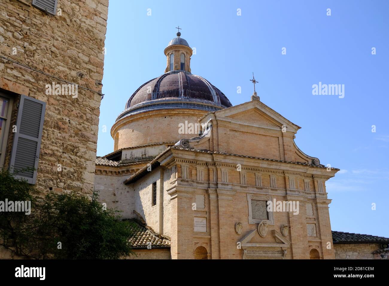 Assisi - August 2019: exterior Chiesa Nuova and San Francesco house ...
