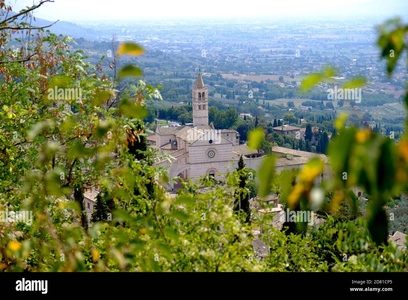 Assisi - August 2019: exterior of Basilica di Santa Chiara Stock Photo ...