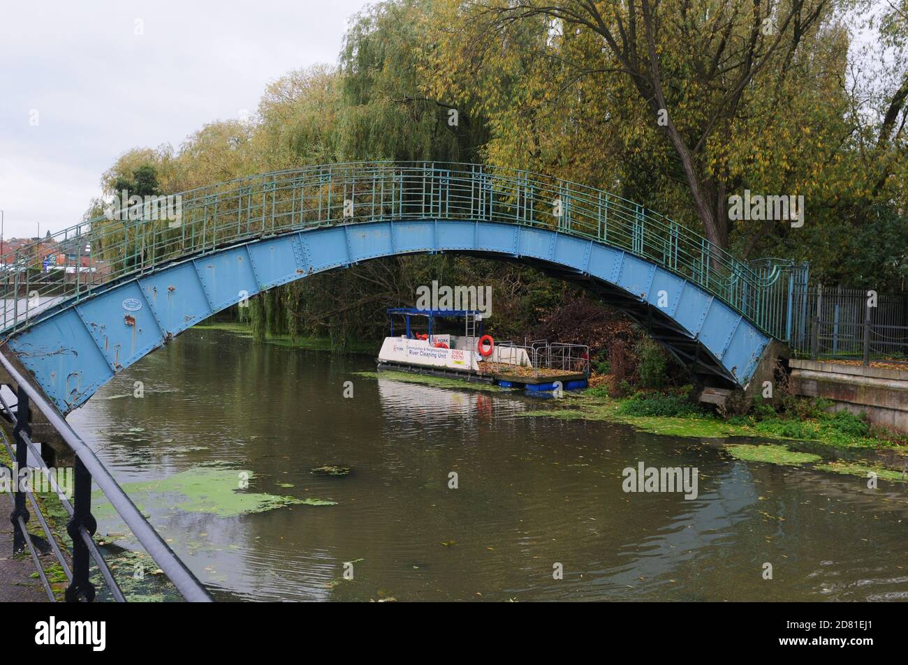 York, UK, england, 24-10-2020, Moored river clearing vessal, with high ...