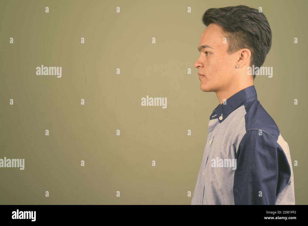 Blue colored face portrait hi-res stock photography and images - Alamy
