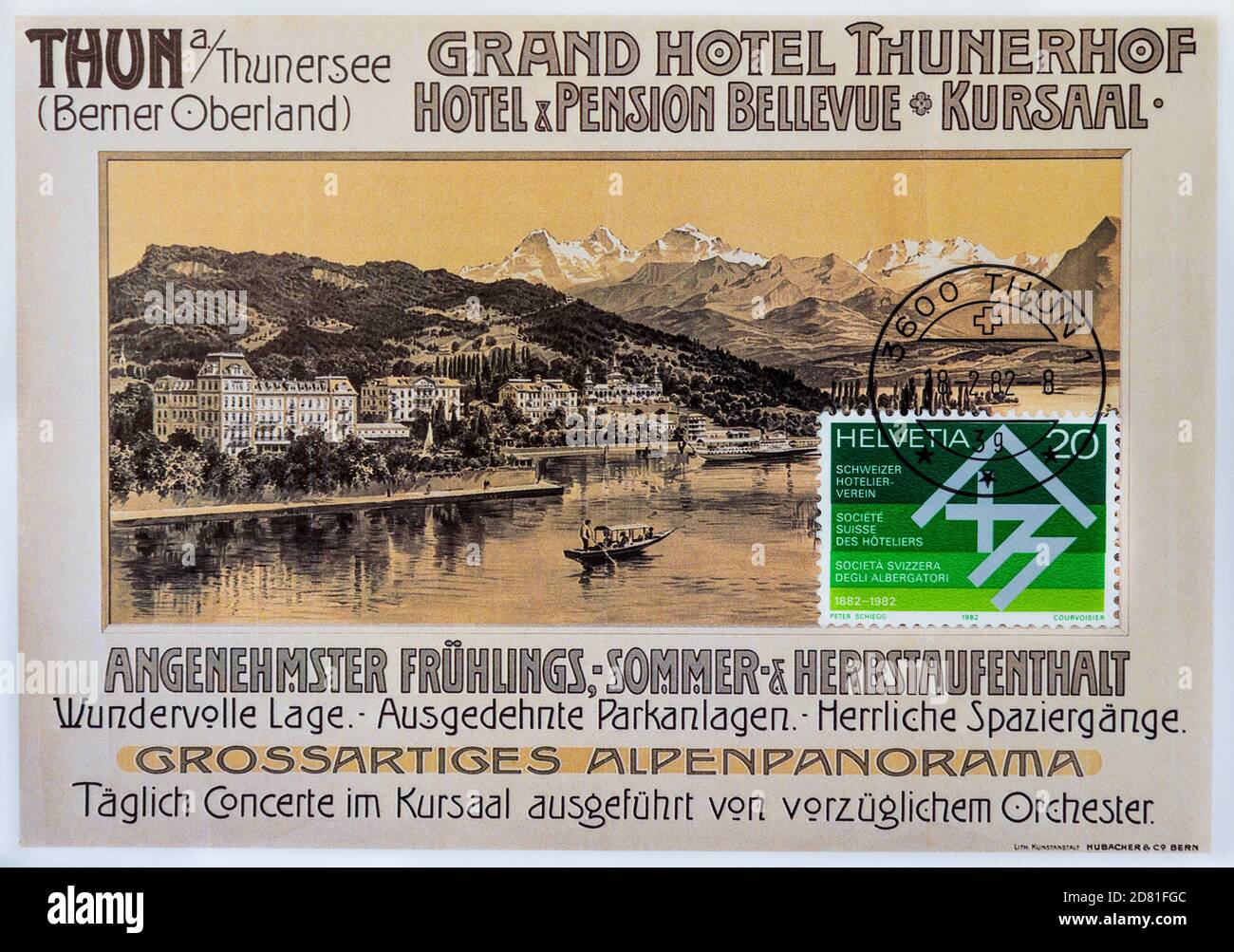 1982 mailed Swiss postcard illustrating a 1905 publicity poster for the ...