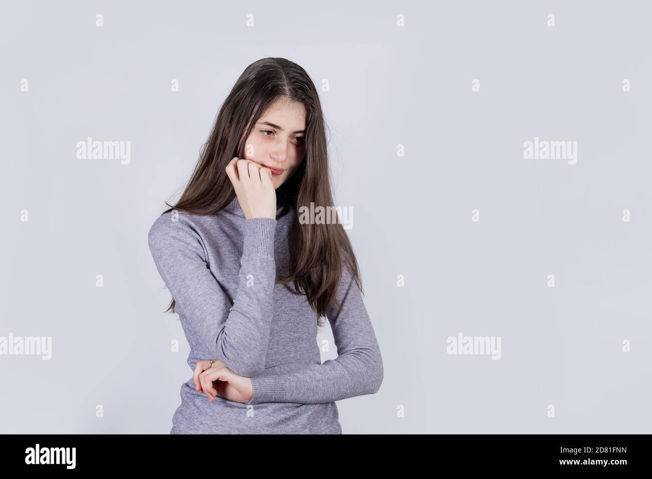 Emoji Girl Hand Under Chin