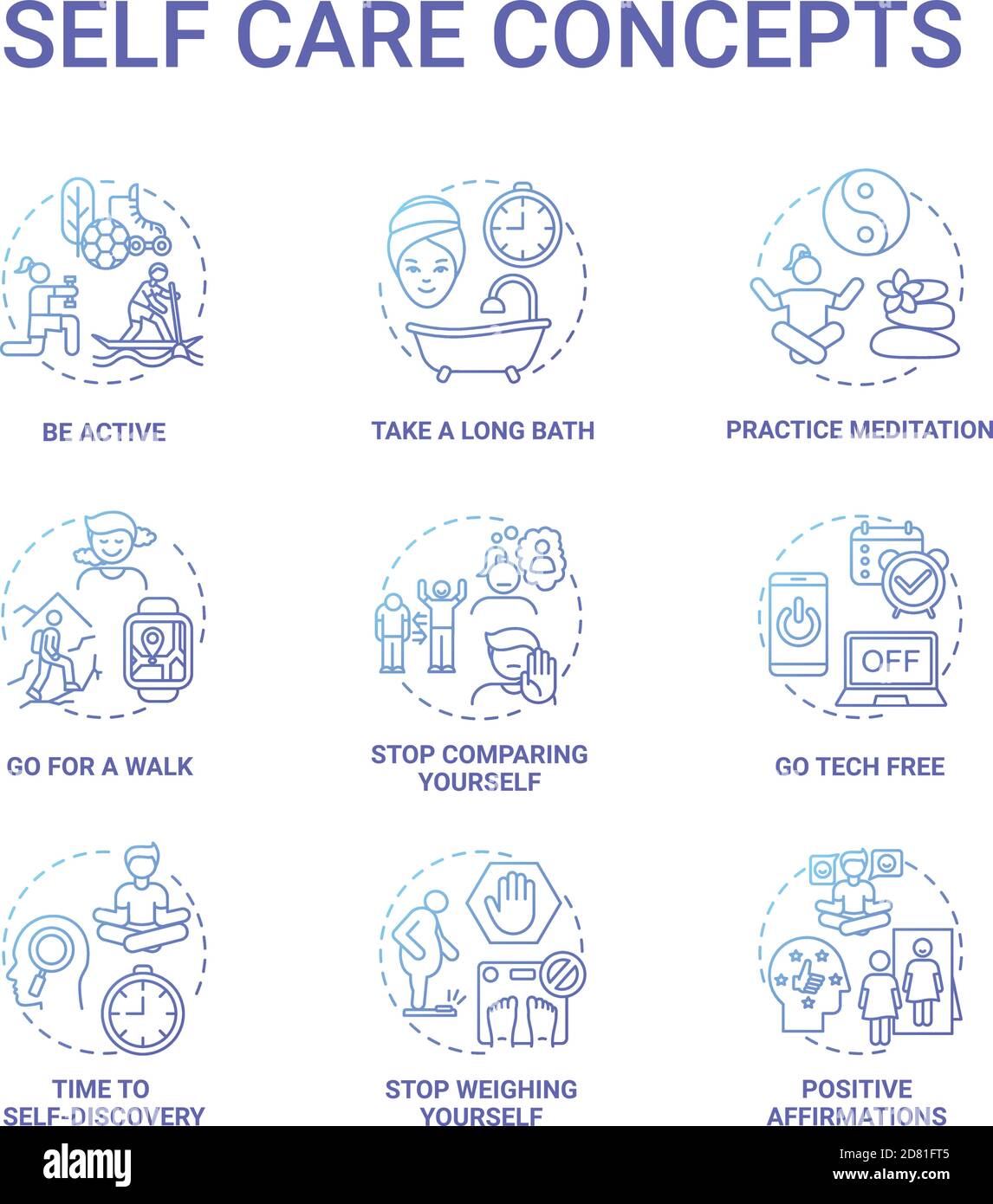 Self care concept icons set Stock Vector Image & Art - Alamy