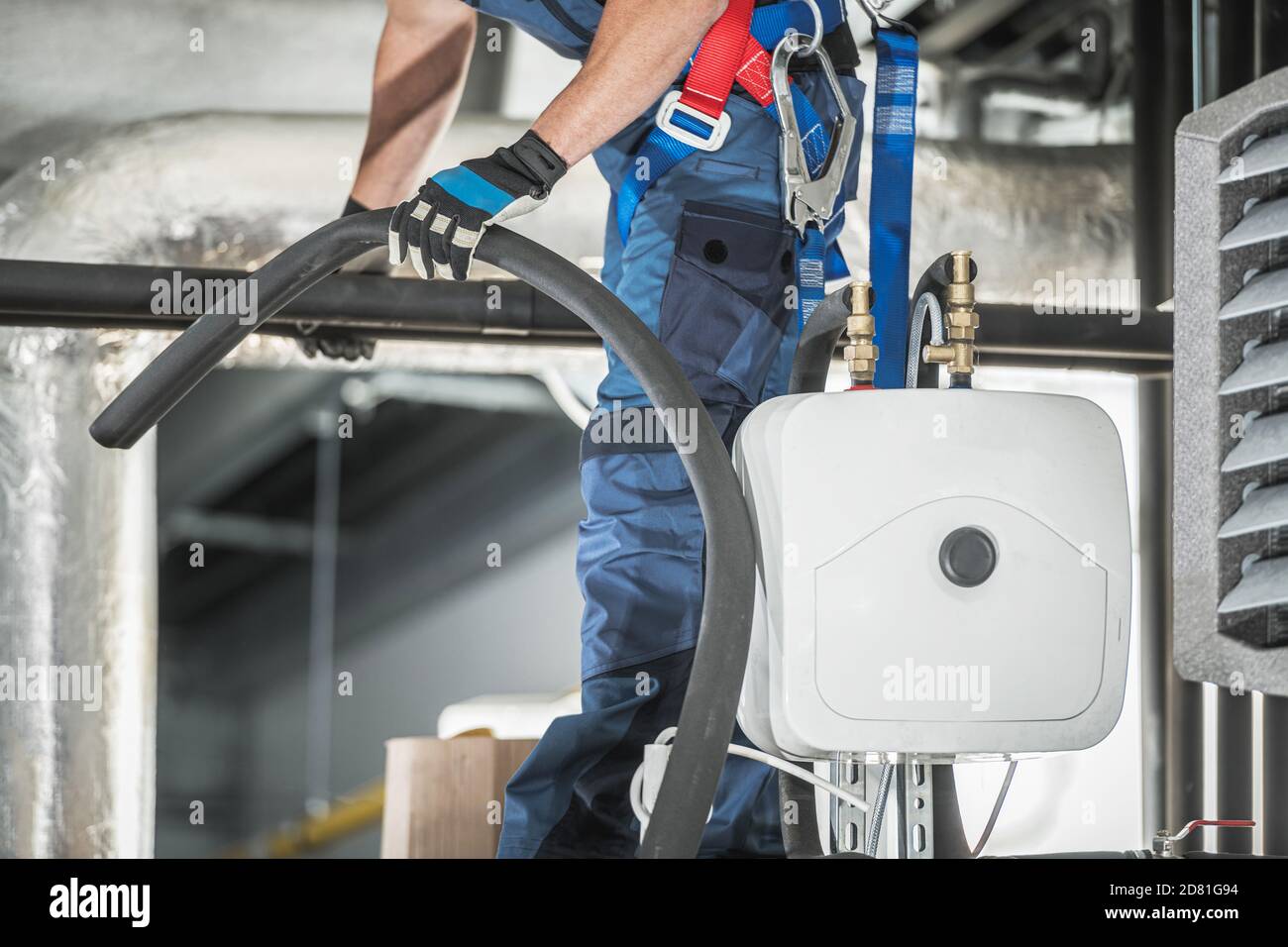 Caucasian HVAC Heating and Cooling Technologies Technician Installer in ...