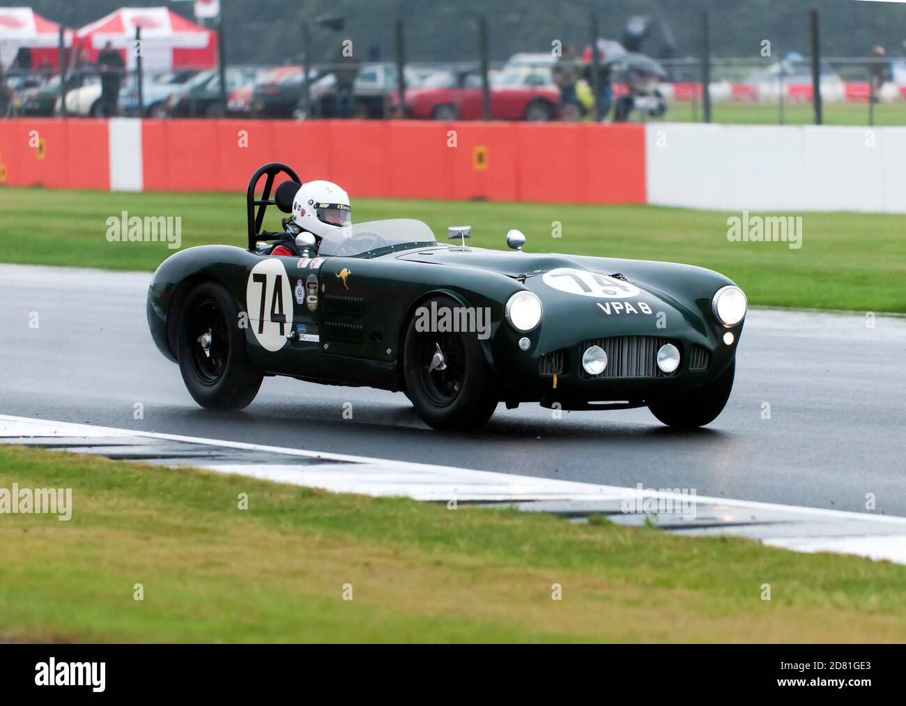 Martin Hunt driving his Green, 1954, HWM Sports Racing car, down the ...