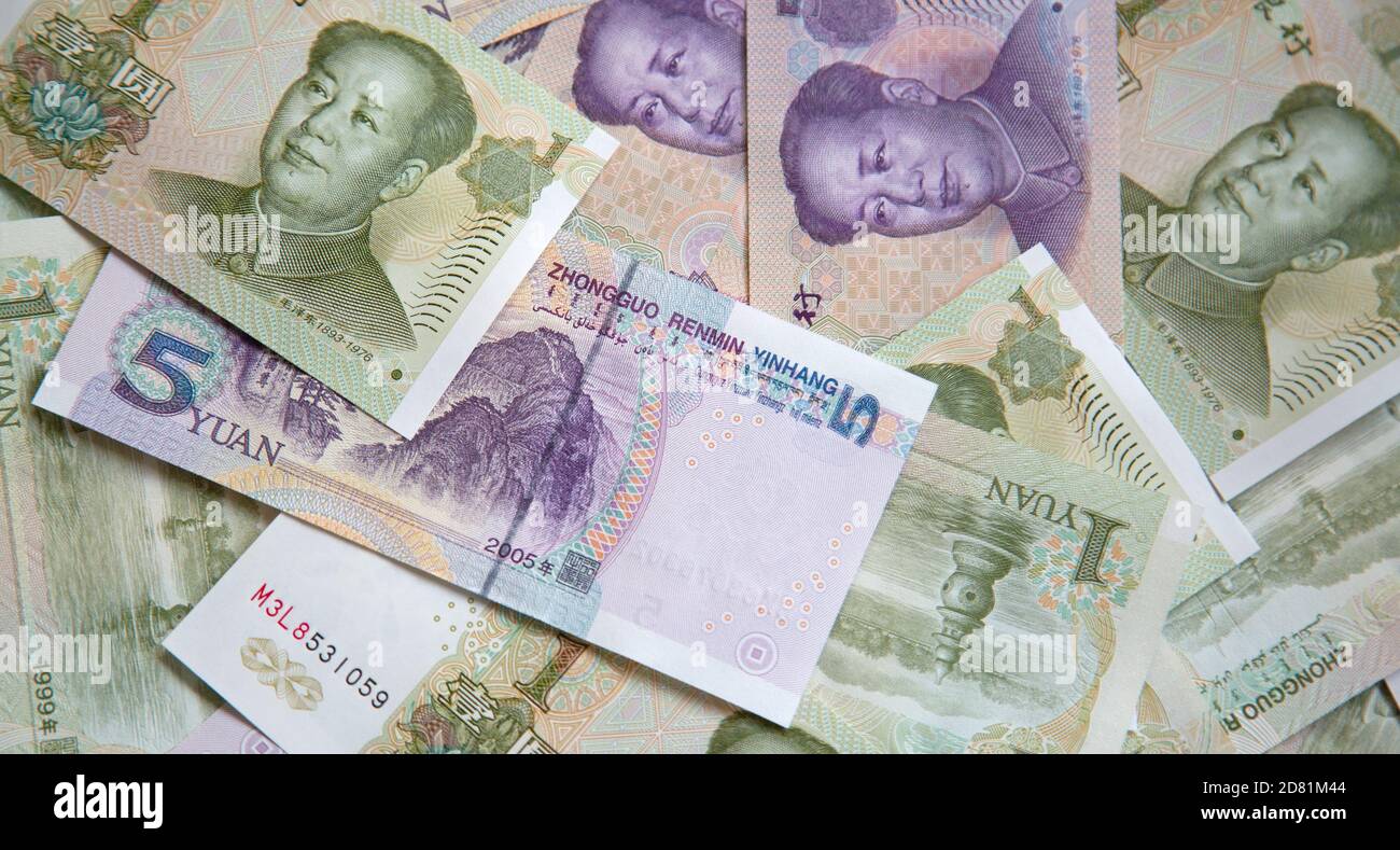Collection of the chinese banknotes Stock Photo - Alamy