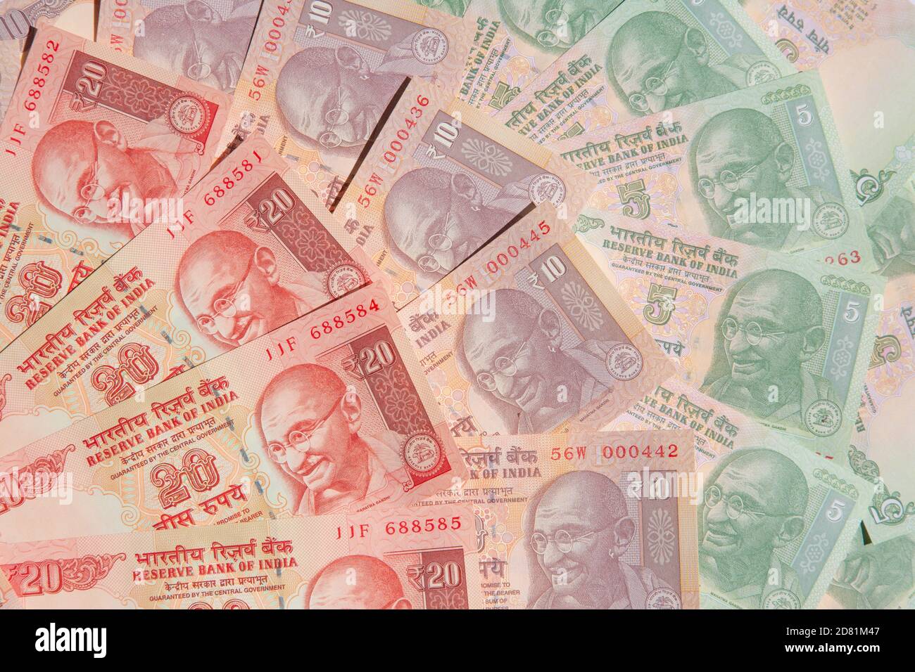 Collection of the Indian banknotes Stock Photo - Alamy