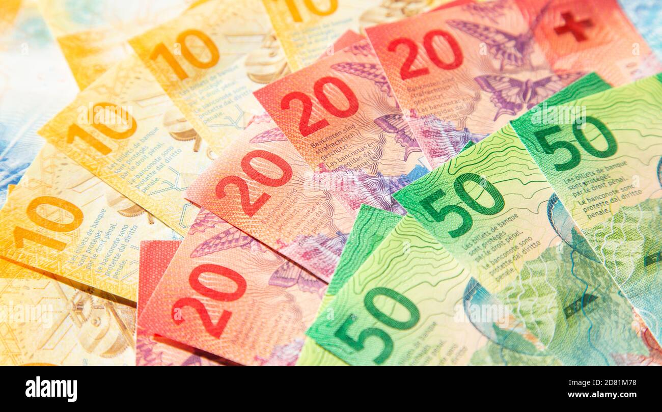 Collection of the new swiss banknotes (issued in 2017 Stock Photo - Alamy