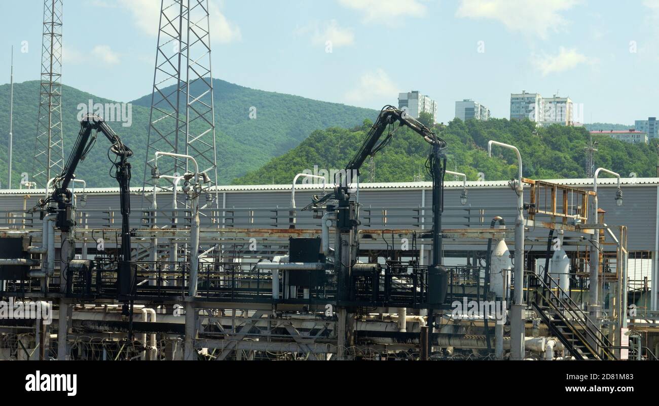 oil station gasoline fuel at the rail road depot Stock Photo - Alamy