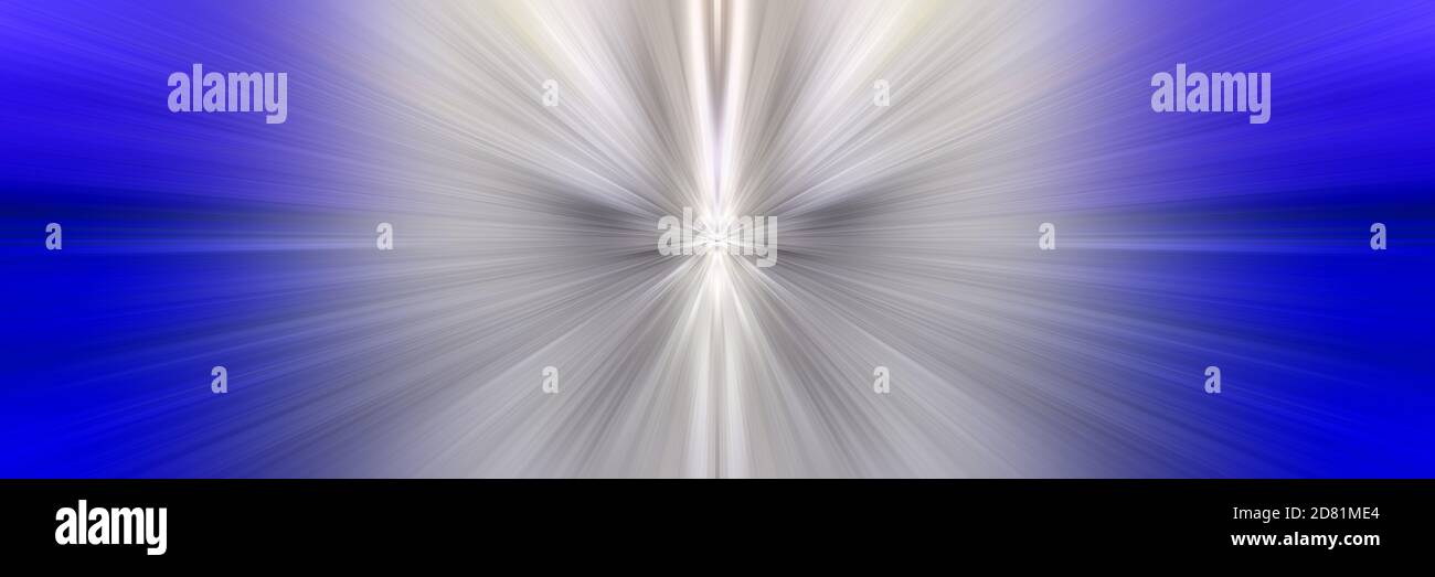 Abstract blue background. Bright flash of light. Light explosion from ...