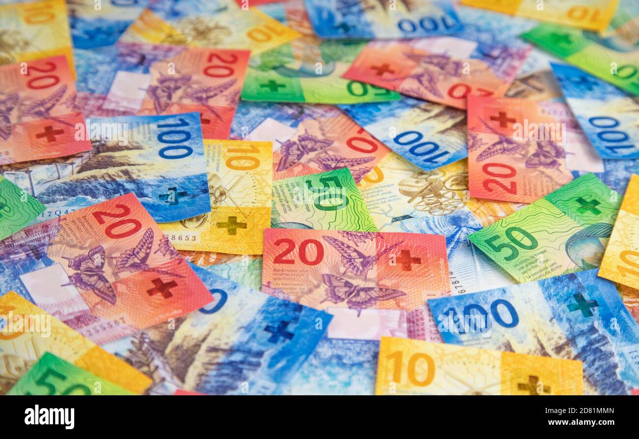 Collection of the new swiss banknotes (issued in 2017 Stock Photo - Alamy