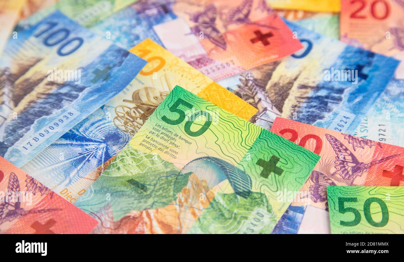 Collection of the new swiss banknotes (issued in 2017 Stock Photo - Alamy
