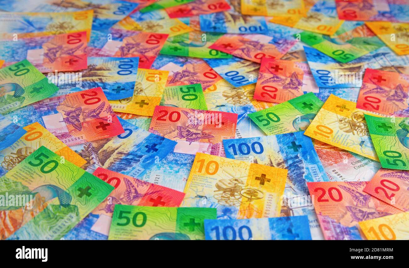 Collection of the new swiss banknotes (issued in 2017 Stock Photo - Alamy