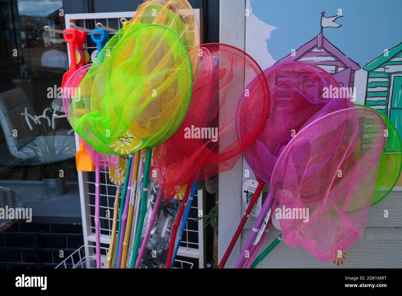 Childrens Fishing Nets At The Seaside England UK Stock Photo - Alamy