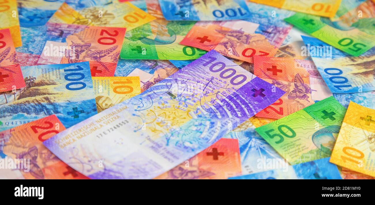 Collection of the new swiss banknotes (issued in 2017 Stock Photo - Alamy