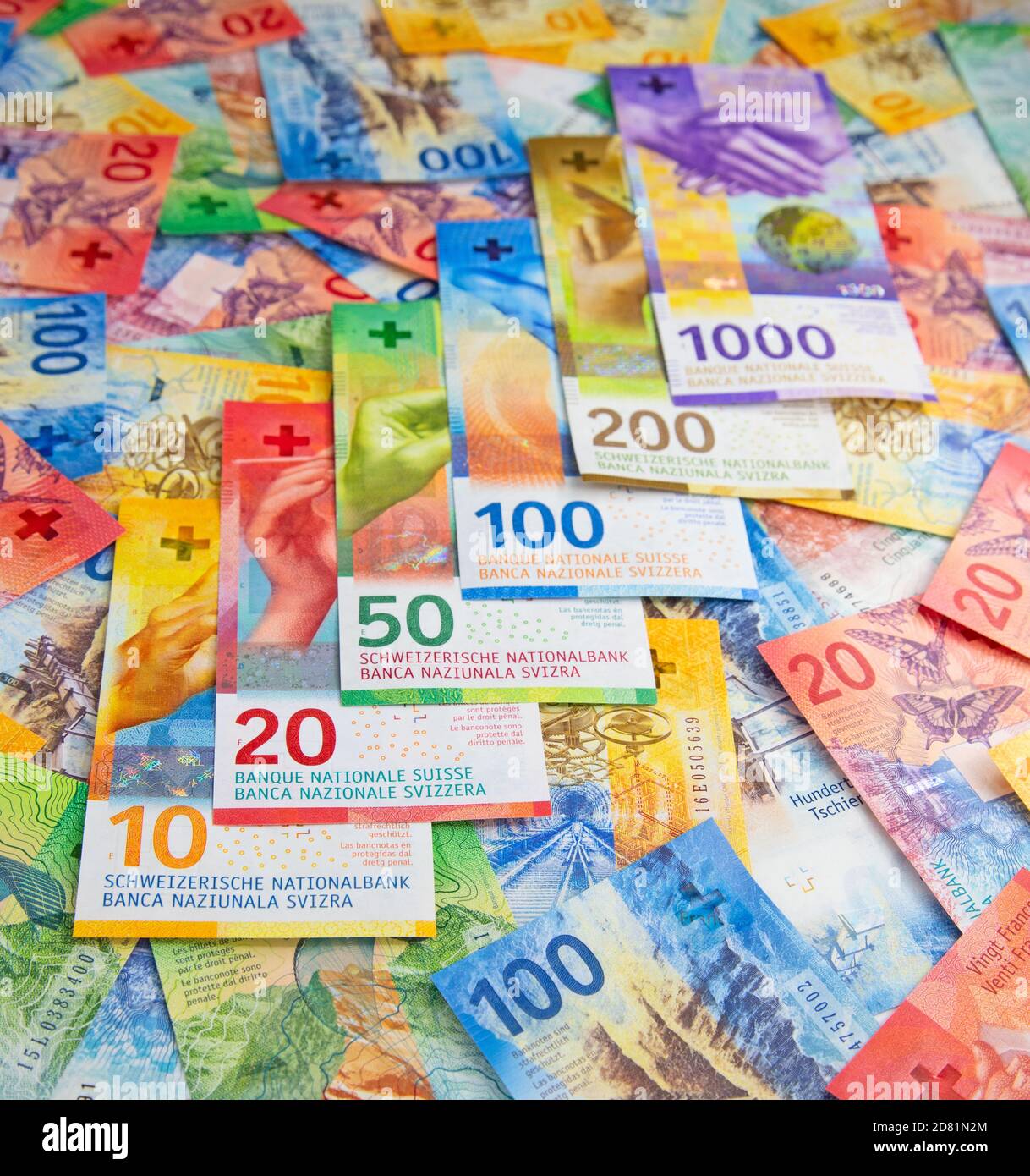 Collection of the new swiss banknotes (issued in 2017 Stock Photo - Alamy