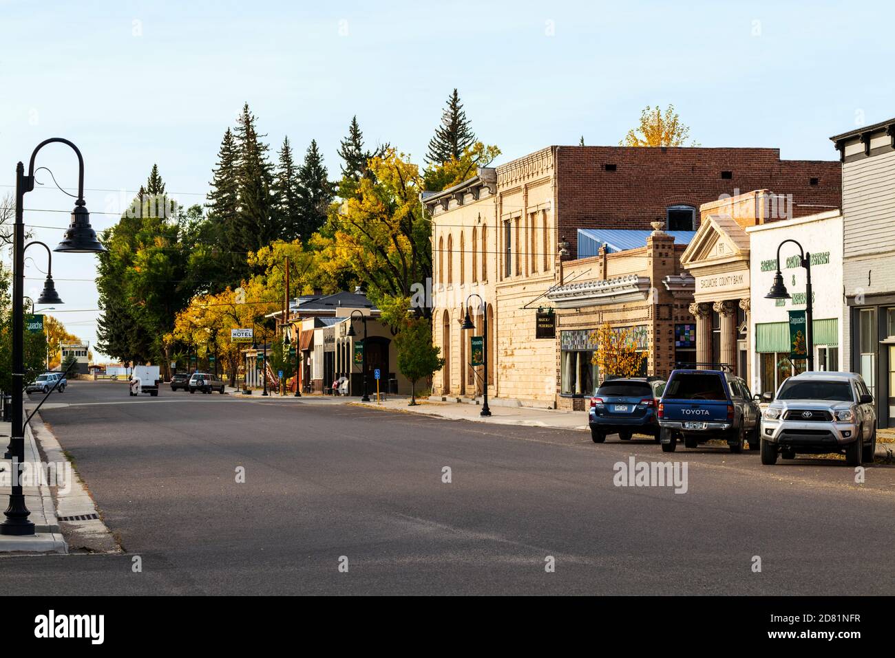 Shops & businesses line historic Fourth Street; small town of Saguache ...