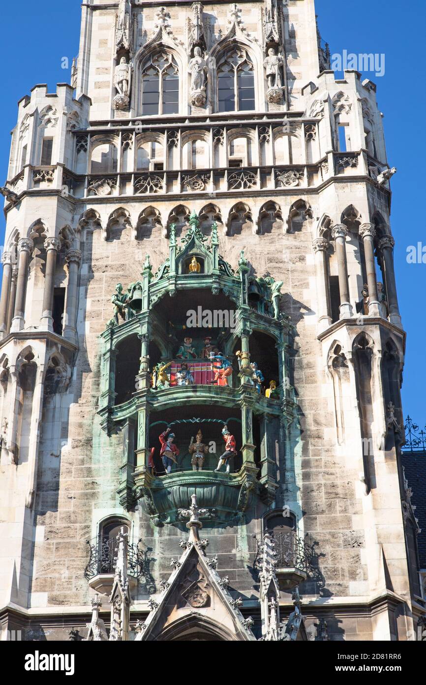 Main square of the Munich, Germany - Marienplatz (Marian square). The ...