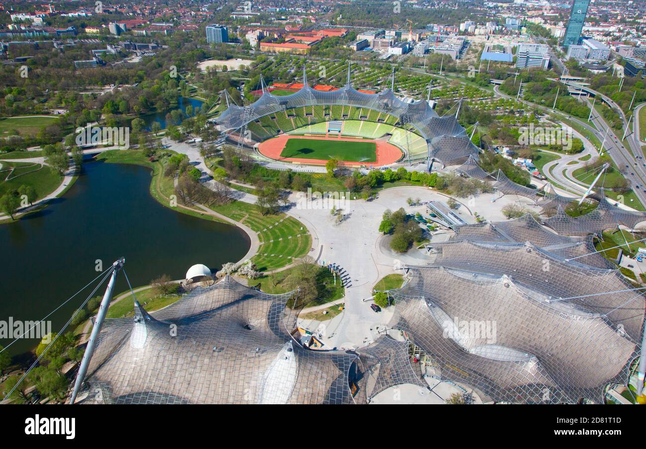 MUNICH - GERMANY April 20, 2019: Olympiapark in Munich, Germany ...