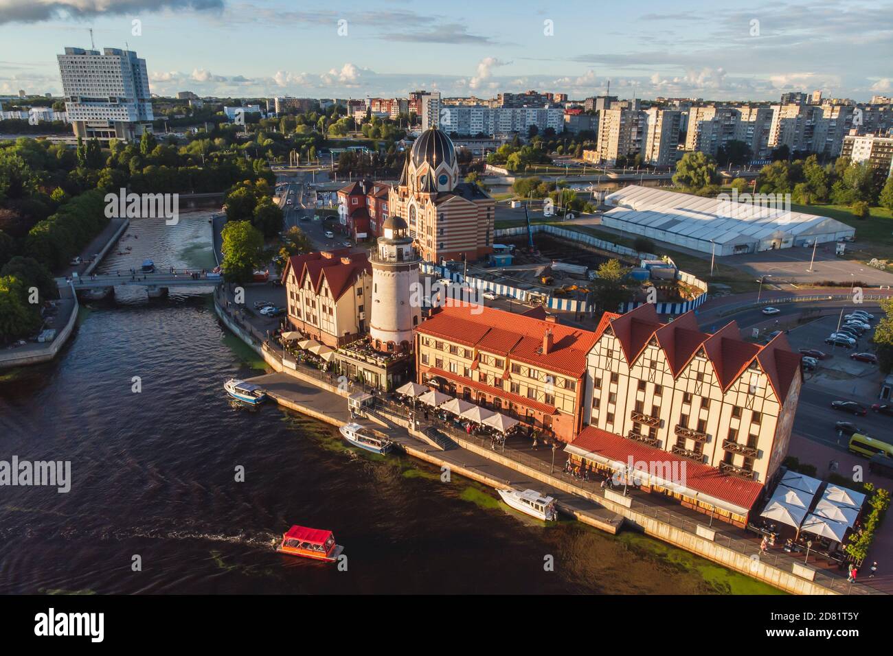 Aerial vibrant view of a Kaliningrad, former Koenigsberg, Kaliningrad ...