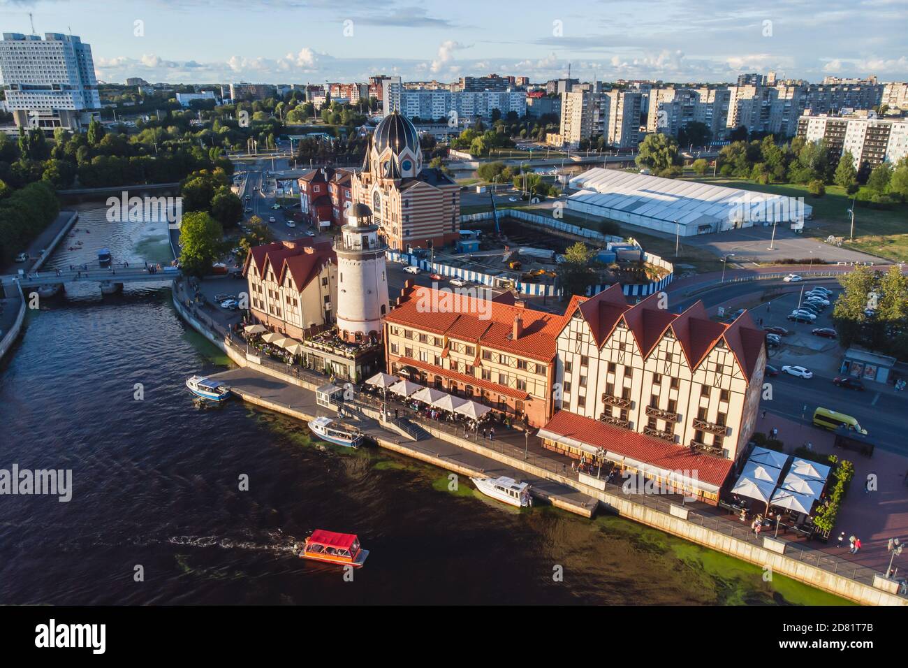 Aerial vibrant view of a Kaliningrad, former Koenigsberg, Kaliningrad ...