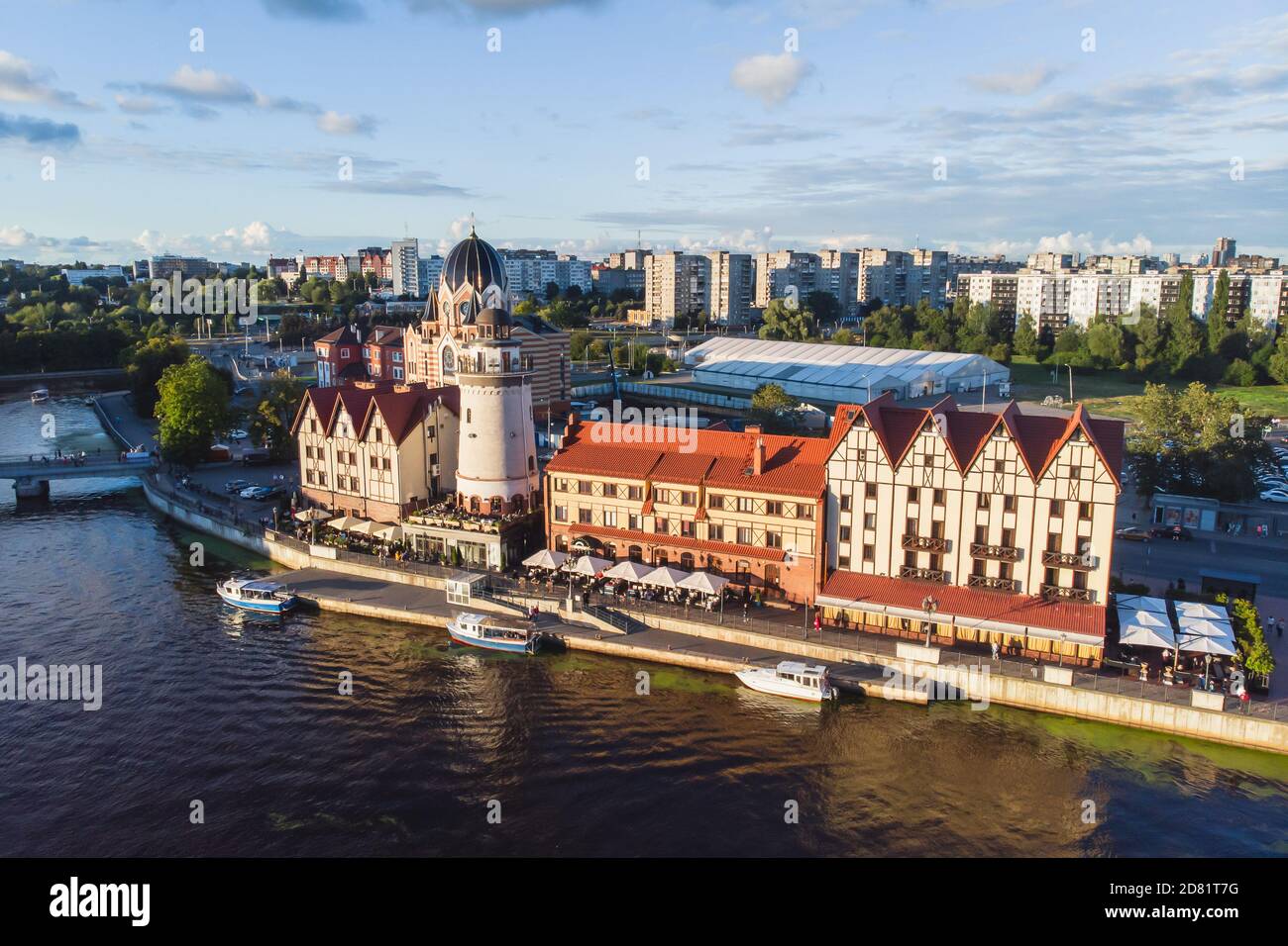Aerial vibrant view of a Kaliningrad, former Koenigsberg, Kaliningrad ...