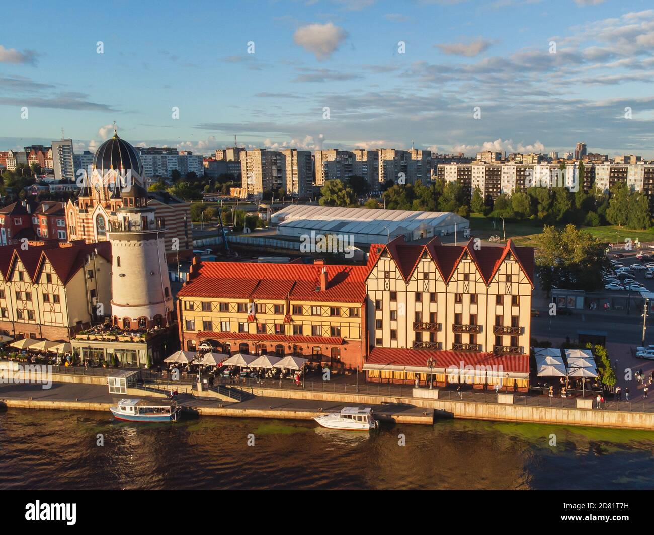 Aerial vibrant view of a Kaliningrad, former Koenigsberg, Kaliningrad ...