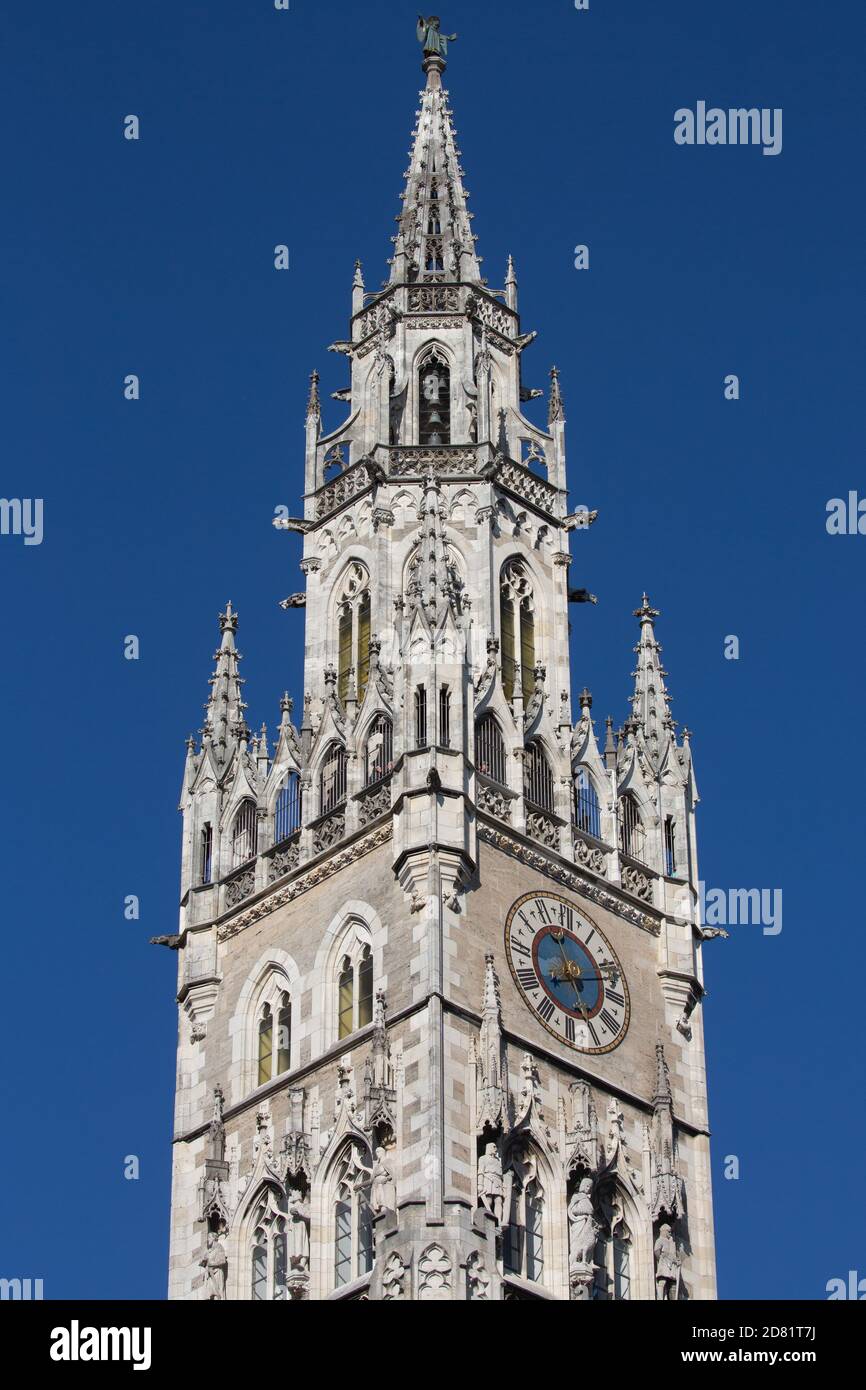 Main square of the Munich, Germany - Marienplatz (Marian square). The ...