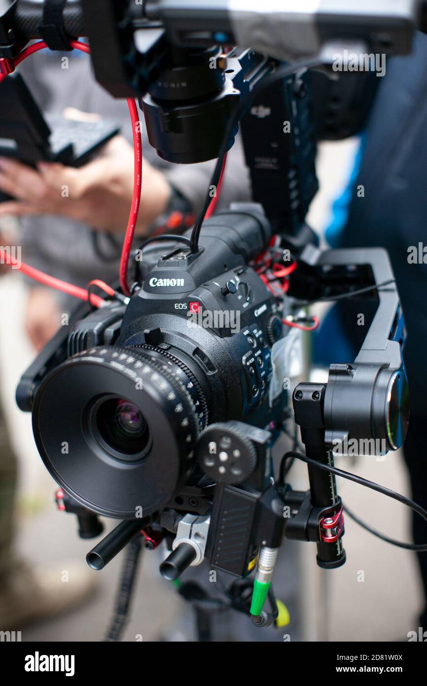 RUSSIA, MOSCOW 02 JAN, 2014: professional digital movie camera ...